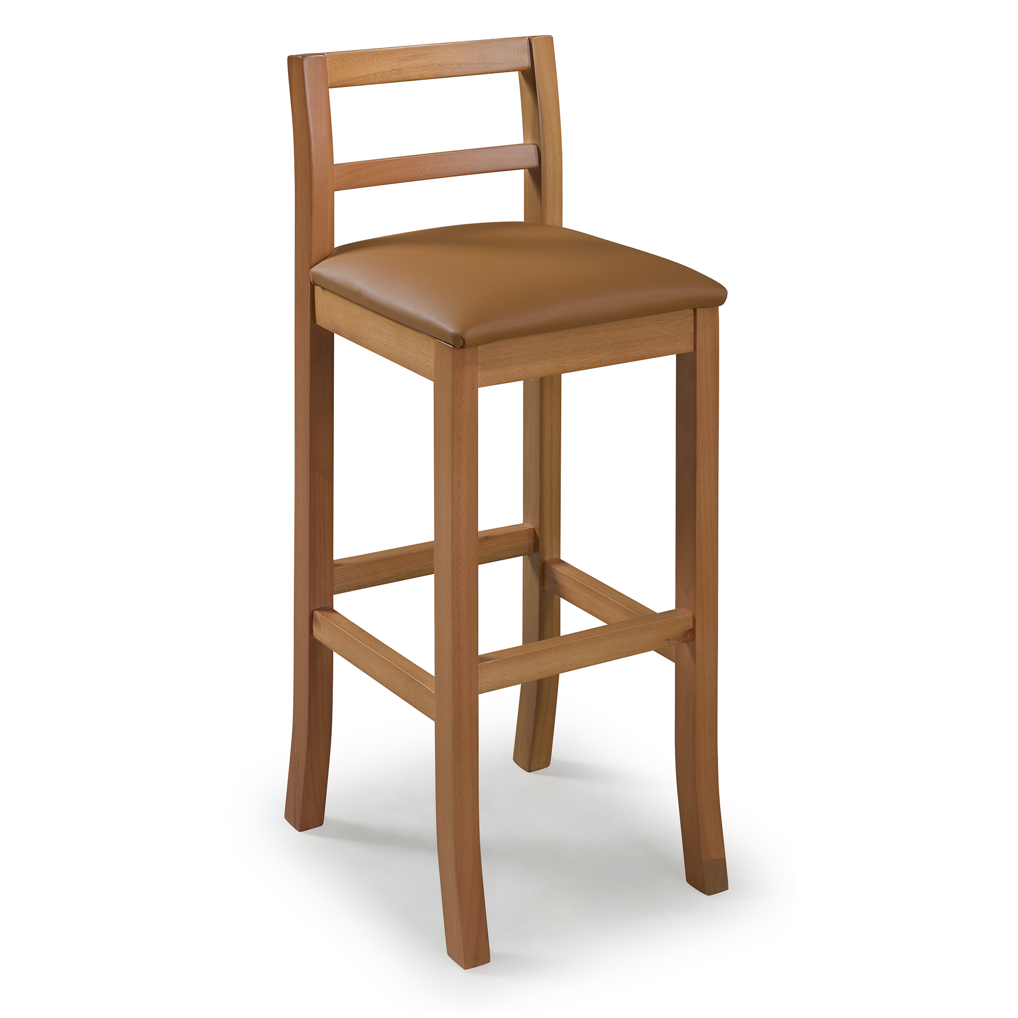 Banqueta Olímpia Média em Madeira Maciça Amêndoa