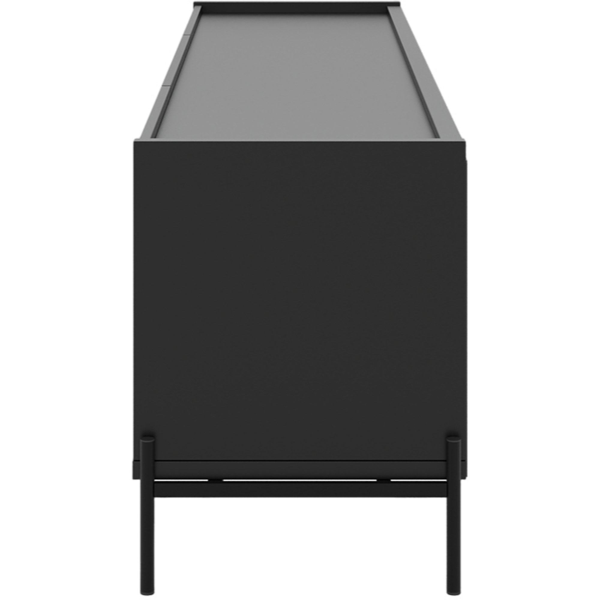 Rack Jasper Com 2 Portas e 2 Gavetas - Preto Fosco